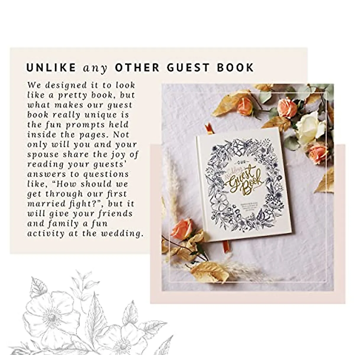 Lily & Val Wedding Guest Book, Fun Wedding Ideas, Alternative Wedding Guest Book, Capture Memories with Wedding Book for Decoration