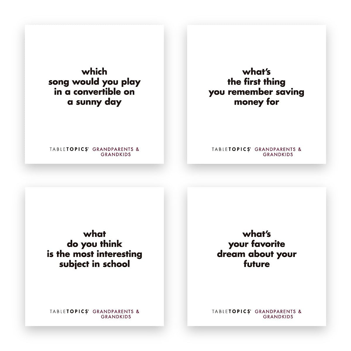 TableTopics Grandparents & Grandkids - 135 Fun Conversation Cards to Connect with Your Family, Create New Lasting Memories, Explore New Topics