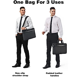 Z-MGKISS Laptop Bag, Computer Bag, Briefcase for Men, 15.6 Inch Laptop Bag Carrying Case, WaterproofTSA Messenger Shoulder Bag with Strap, Office College Laptop Bag for HP, Dell, Notebook, MacBook