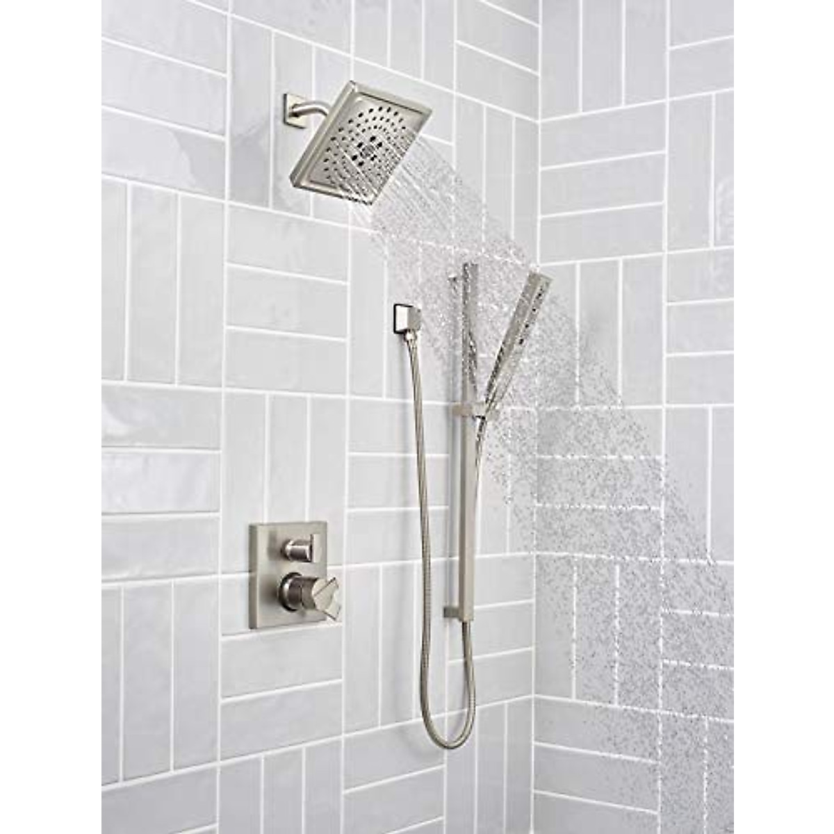 Delta Faucet Modern 6-Setting Integrated Shower Diverter Trim Kit for Delta Shower Systems, Stainless T27967-SS (Valve Not Included)
