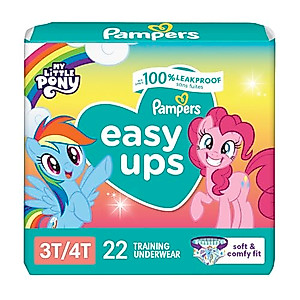 Pampers Easy Ups Pull On Disposable Training Diaper for Girls (3T-4T) Jumbo Pack 22 Count