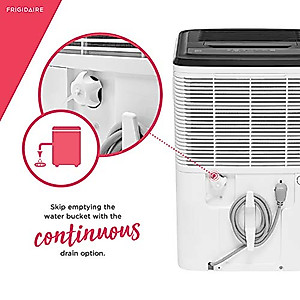 Frigidaire FFAD5033W1 Dehumidifier, High Humidity 50 Pint Capacity with a Easy-to-Clean Washable Filter and Custom Humidity Control for maximized comfort, in White