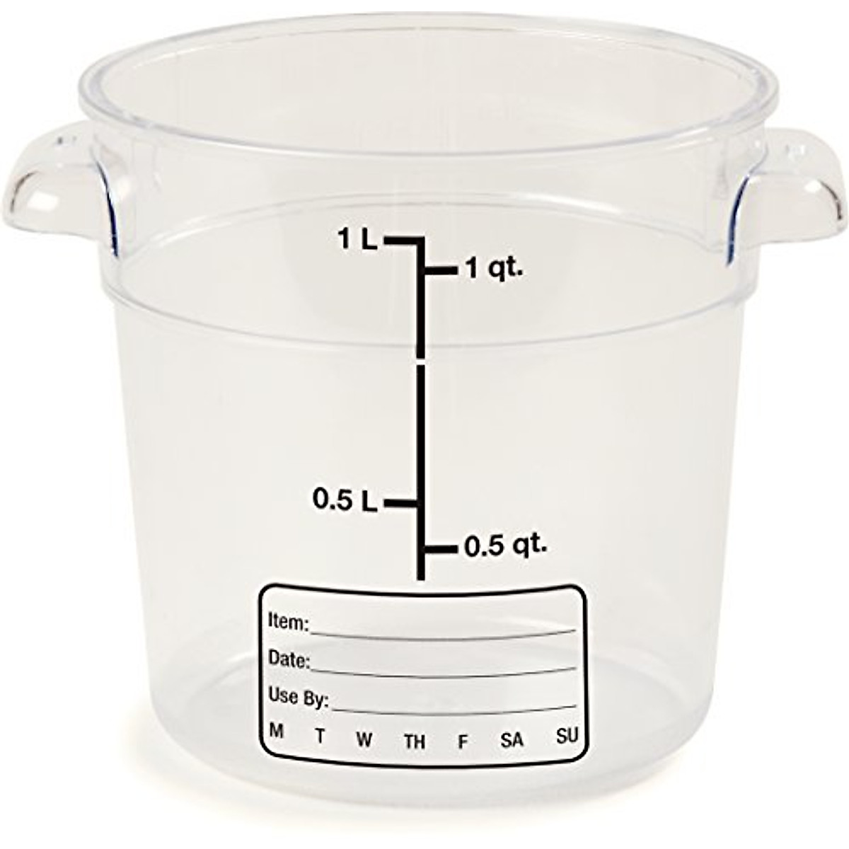 Carlisle FoodService Products 1076107 StorPlus Polycarbonate Round Container, 1 Quart Capacity, Clear (Case of 12)