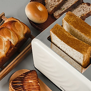 Cotomier Toaster 2 Slice, Retro Cream White Stainless Steel Toaster with Defrost Bagel Cancel Function & 6 Shade Settings (Cream)