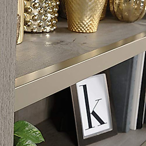 Sauder Manhattan Gate Tall Bookcase Mystic Oak Finish, L: 36.02" x W: 14.45" x H: 72.05"