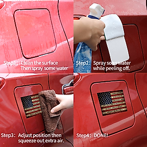 Anley 5 X 3 inch Worn American US Flag Decal - Patriotic Stars Reflective Stripe USA Flag Car Stickers - Support US Military (3 Pack)