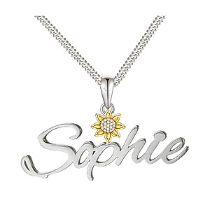 MOLICACI 10K/14K/18K Solid Gold Personalized Name Necklace with Birthstone, Real Gold Customized Name Curb Chain Necklace for Women, Custom Any Name for Wife, mom (Style 5)