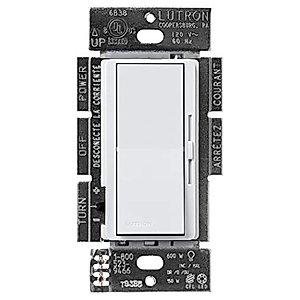 Lutron Diva LED+ Dimmer Switch for Dimmable LED, Halogen and Incandescent Bulbs, 150W/Single-Pole or 3-Way, DVSCCL-153P-PD, Palladium