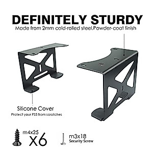 Monzlteck Under Desk Holder for PS5,Stealth Mount Compaitble with Playstation 5 Disc & Digital Edition Console