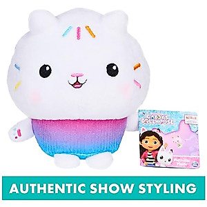Gabby’s Dollhouse, 7-inch Cakey Cat Purr-ific Plush Toy, Kids Toys for Ages 3 and up