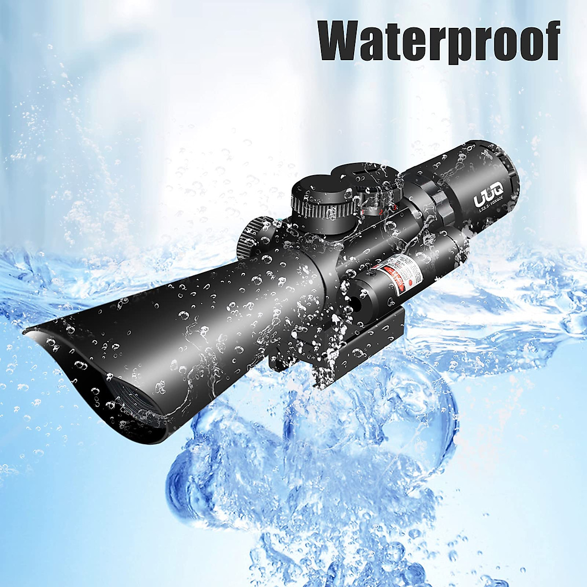 UUQ Tactical 3.5-10X40 Illuminated Red/Green Mil Dot Rifle Scope W/Red Laser Sight Fit 20mm Picatinny Rail