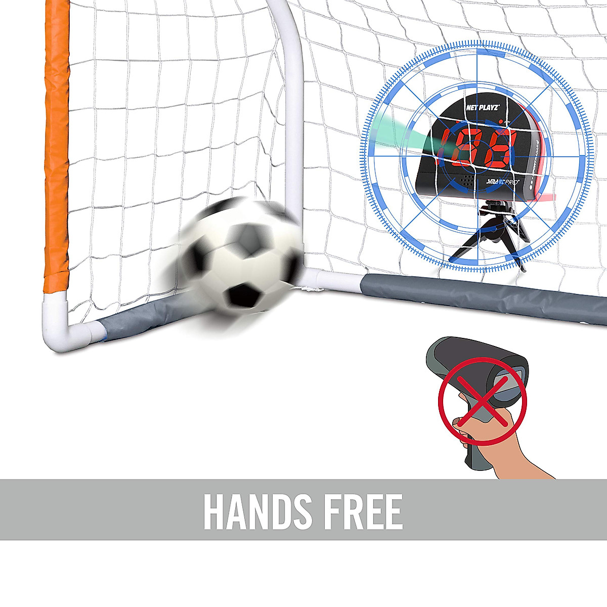 NET PLAYZ Speed Radar, Muti-Sports Radar Gun (Hands-Free) Measure Speed Sensors for Baseball Softball Tennis Soccer Hockey Lacrosse Handball | Training Aids / Gadget Gifts