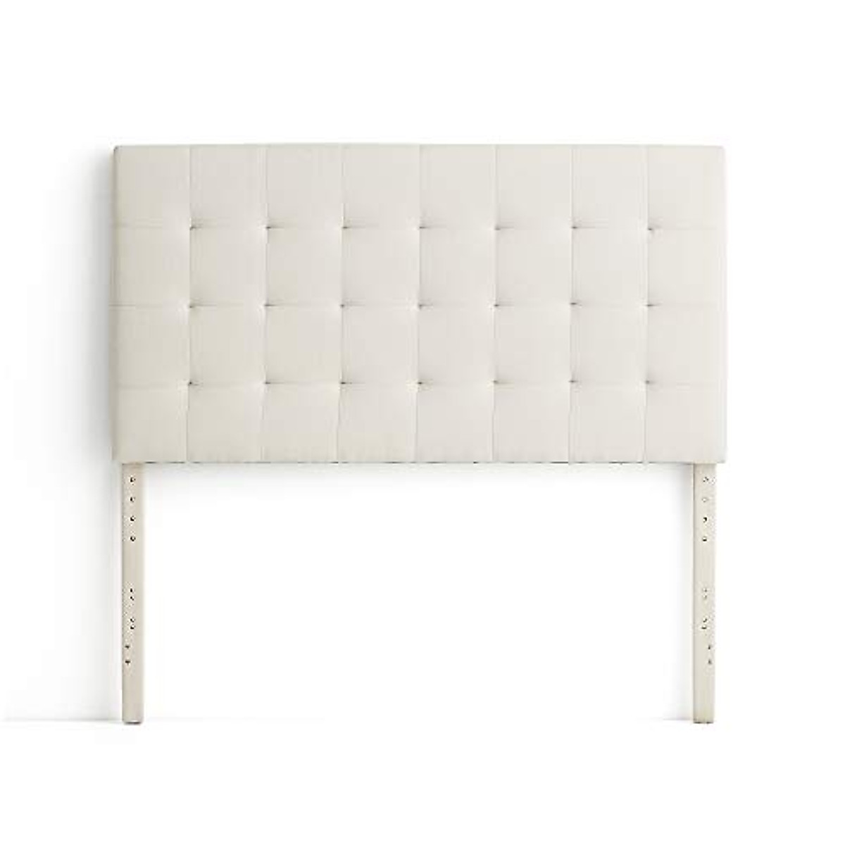 LUCID Upholstered Rectangle Square Tufting headboard, King/California King, Pearl