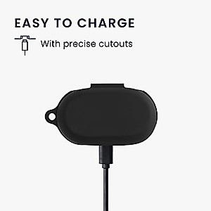 kwmobile Case Compatible with Jabra Elite 7 Pro/Elite 7 Active Case - Silicone Cover Holder for Earbuds - Black