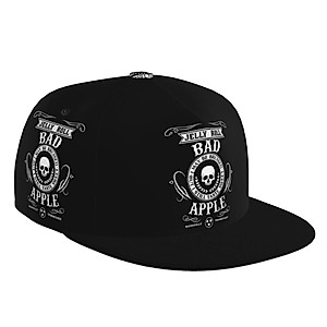 YEACITY Jelly Music Roll Unisex Hip Hop Flat Bill Brim Baseball Cap Adjustable Trucker Hats for Men Women Teens Black