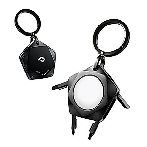 PITAKA AirTag Holder with Key Ring, Easy Carrying AirTag KeyChain with Compact Multi Tools, [PitaTag for Multi-tool] Stainless Steel & Silicone Made