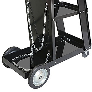 Iron 3 Tiers Rolling Welding Cart with Tank Storage for TIG MIG Welder and Plasma Cutter Black