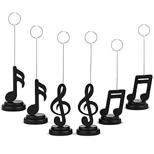 Wenqik 6 Pieces Musical Note Photo Balloon Holder Table Number Holders Place Card Holder Photo Clips Holder Music Note Decoration for Home Picture Themed Party Birthday Wedding Gifts Arts, 3 Styles