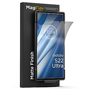 MagFlex for Samsung Galaxy S22 Ultra Matte Screen Protector (Fingerprint Sensor Compatible) Anti Glare Flexible Shockproof Glass Alternative for Galaxy S22 Ultra Screen Protector (Case Friendly)