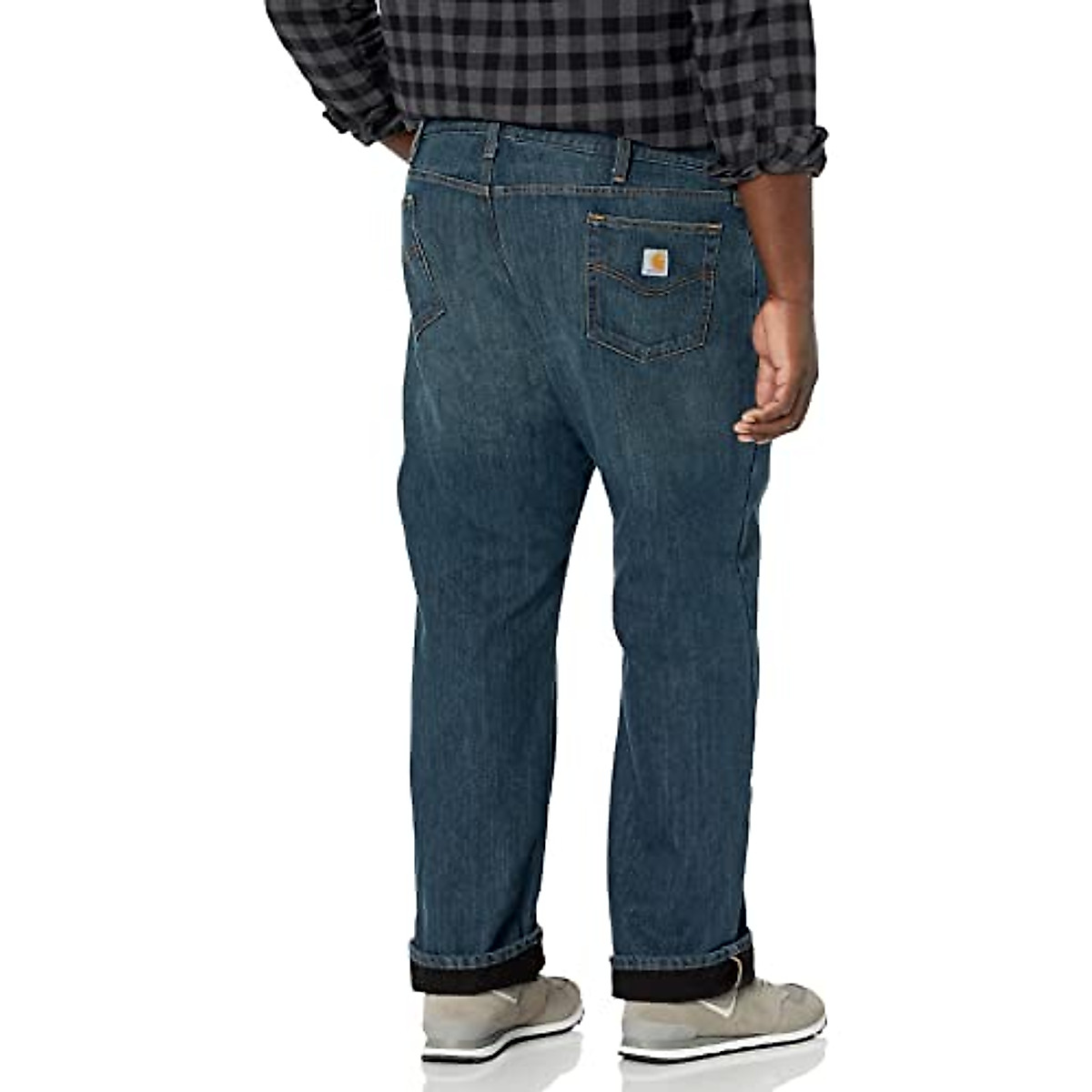 Carhartt Men's Relaxed Fit Holter Jean Fleece Lined, Blue Ridge, 34W X 30L