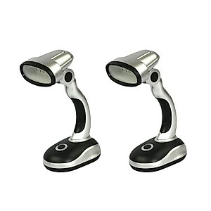 Ragyzity Led Desk Lamp, 12 Bulb LED Portable Desk Lamp Powered Battery Table Light, Computer Bedside Table Camping Light, Bright Battery Operated Desk Lamp Work Reading Light (2PCS)