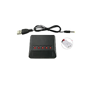 Accessories 5PCS 3.7V 600mAh Lipo Battery with 5 in 1 Charger for Syma X5C X5C-1 X5A X5 X5SC X5SW H5C V931 S5C S5W SS40 FQ36 T32 T5W H42 Remote Control Drone