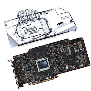 Bykski Copper GPU Water Cooling Block GPU Waterblock Graphics Card Water Cooling Block For XFX Radeon RX6900XT RX6800XT Speedster Merc 319 (5V ARGB RBW Aura Effect LED Lights GPU Block With Backplate)