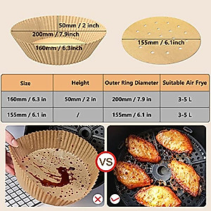 air fryer liners,air fryer liners disposable,200 pieces round air fryer baking paper oil-proof,waterproof, non-stick basket liner for baking microwave oven,air fryer use (7.8 * 6.3 * 1.8in)