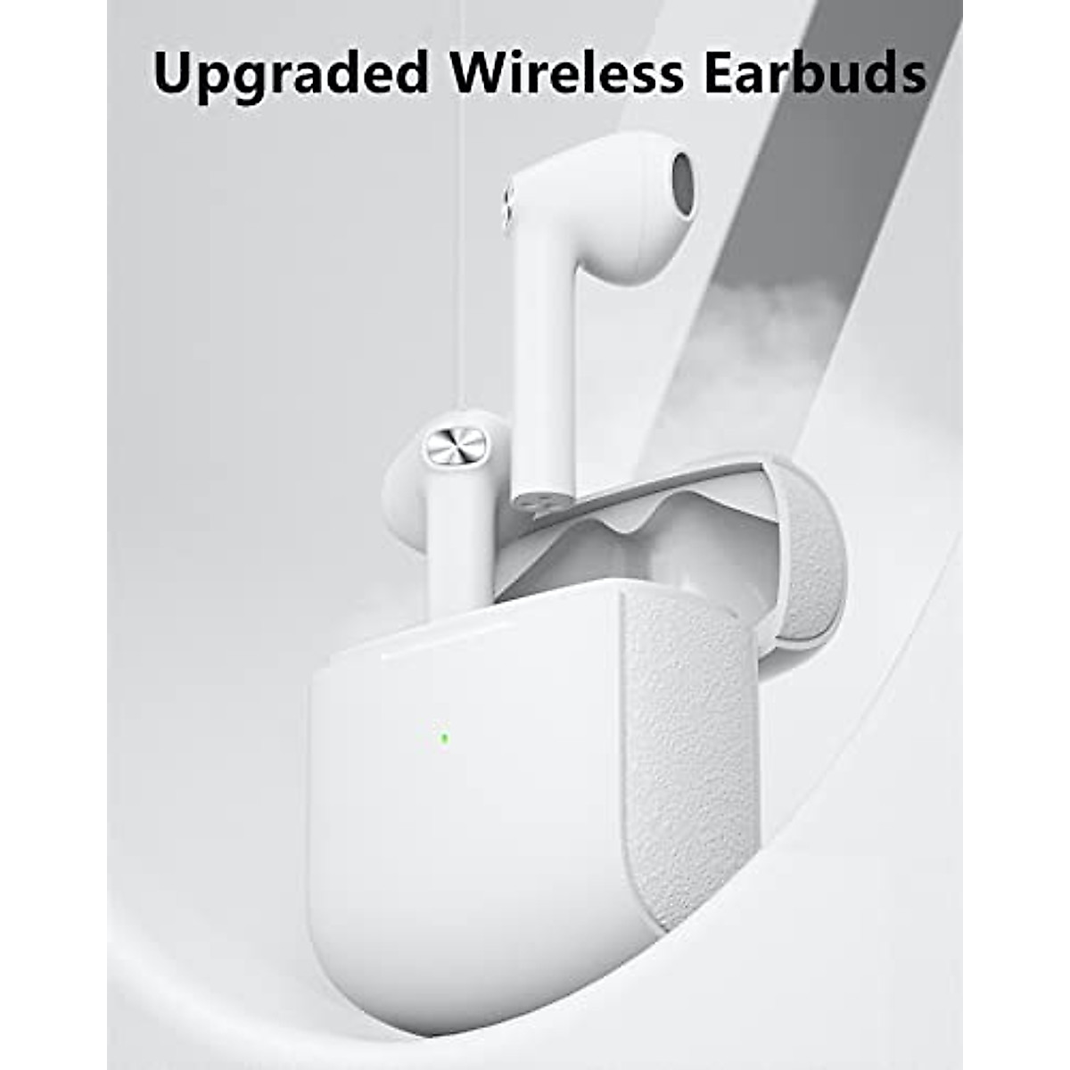 Wireless Earbuds, Bluetooth Earphones, Air Buds Pods Ear Buds with HiFi Stereo Sound 13mm Dynamic Driver Clear Call, IPX6 Waterproof Wireless Headphones, 24 Hrs Compatible for iPhone Android, White