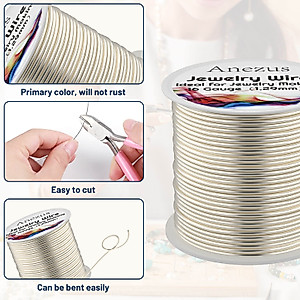 16 Gauge Jewelry Wire, Anezus Silver Craft Wire Tarnish Resistant Copper Wire for Jewelry Making, Wire Wrapping and Crafting