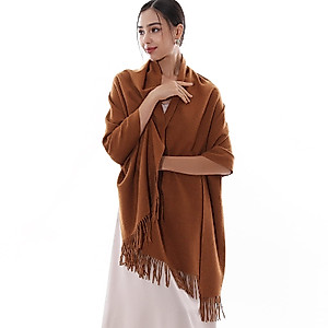 RIIQIICHY Winter Scarf for Women Caramel Pashmina Shawls Wraps for Evening Dresses Large Warm Soft Scarves