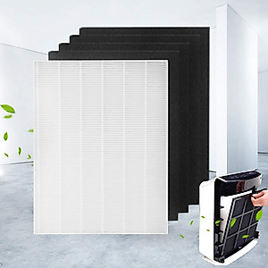 WuYan 4pcs Air Purifiers Part Carbon Front Filter and 1 Main HEPA Filter for Winix 115115 5300 5500 630