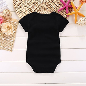 AMMENGBEI Baby Boys Girls Rompers Hand Picked for Earth by My Grandma Grandpa in Heaven Summer Bodysuit (0-3M, Grandpa Black)