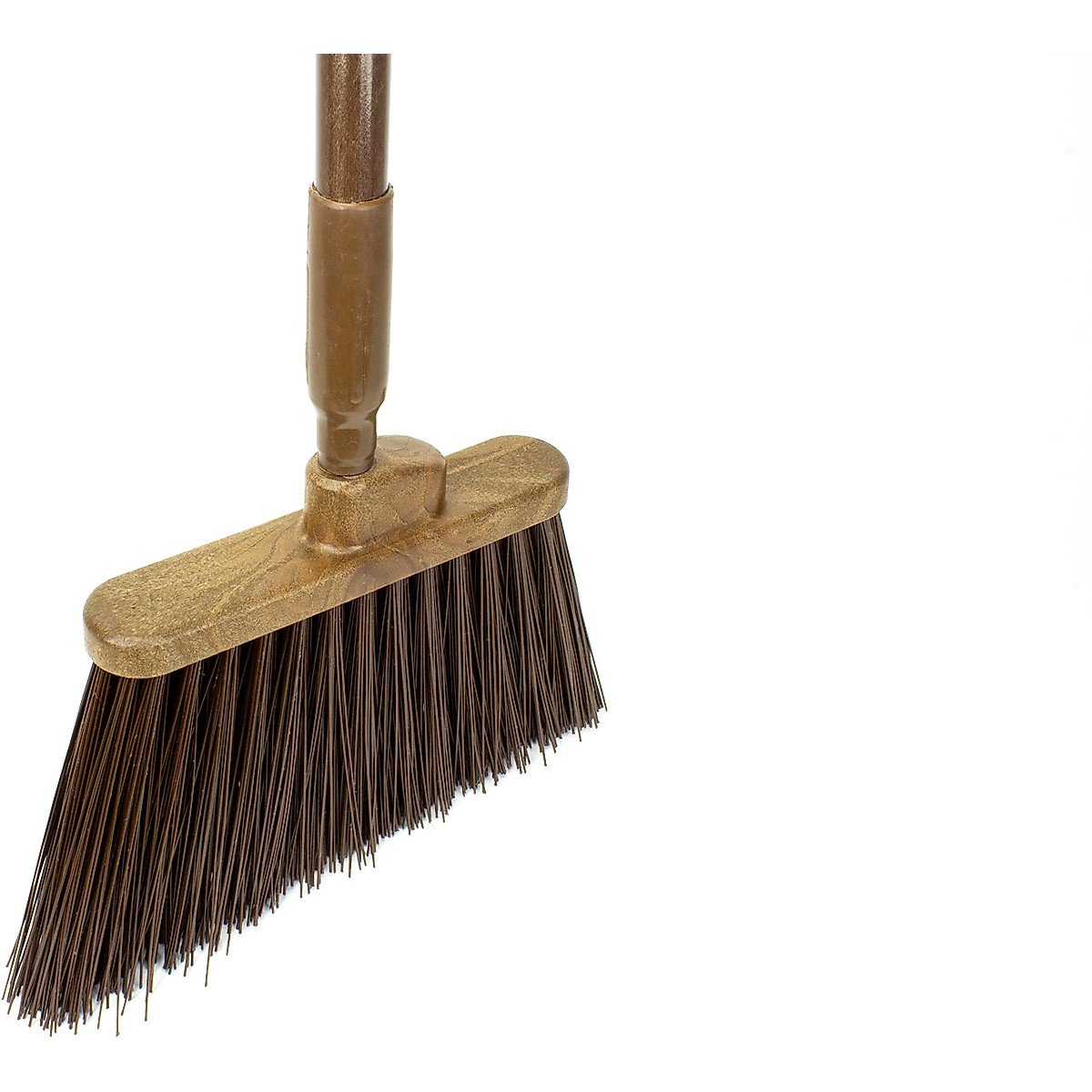 SPARTA 41083EC01 Plastic Color Coded Broom, Unflagged Bristles, Long Broom With Angled Head For Small Debris Cleaning, 56 Inches, Brown