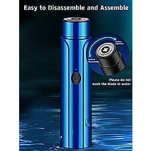 Taanimo Electric Razor Mini Shavers, Portable, USB Rechargeable, Perfect for Travel and Touch-ups, Unisex Men Women, Blue