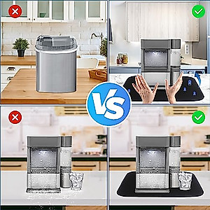 Sliding Mat for Ice Makers Countertop Mat, Absorbent Dish Drying Mat for Kitchen Counter, Ice Makers Accessories Fit Under Ice Maker, Neat, and Clean, Black