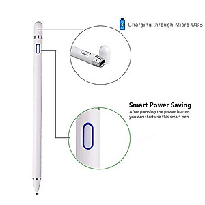 Stylus Pens for Touch Screens, Fine Point Stylist Pen Pencil Compatible with iPhone iPad Other Tablets (White)