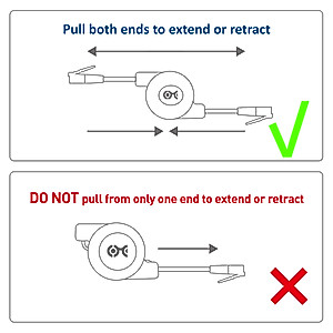 Cable Matters 2-Pack Retractable Ethernet Cable 3ft (Retractable Cat 5e Cable, Retractable Cat 5 Ethernet Cable, Cat5e Cable) Supporting 10/100/1000 Mbps Gigabit Ethernet