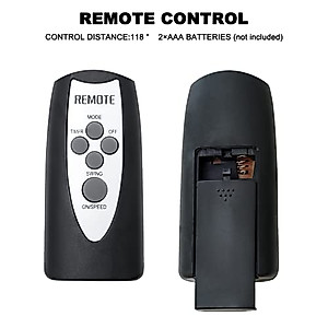 SLEE Wall Mount Fan Oscillating 18 Inch 3 Speed Indoor Outdoor with Remote Control Strong Wind