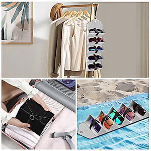 Fintie Sunglasses Organizer Travel Case, 5 Slot Foldable Eyeglasses Holder Box Eyewear Storage, Vintage Black