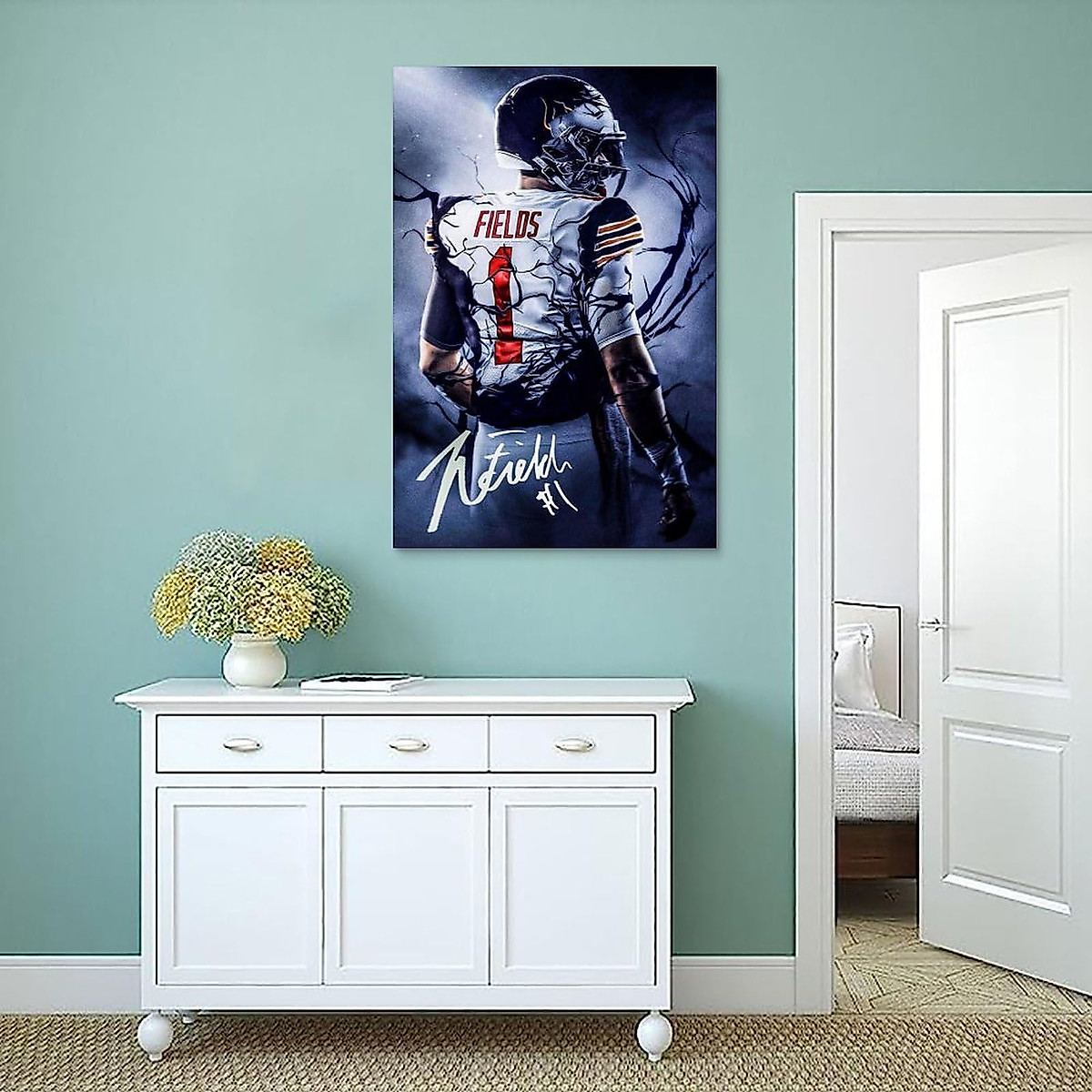 American Football Player Justin Fields Cool Poster Canvas Art Poster And Wall Art Picture Print Modern Family Bedroom Decor Office Posters. Unframe-style, 12x18inch(30x45cm)