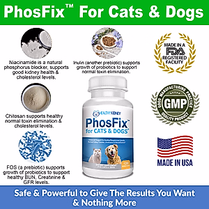 PhosFix for Cats & Dogs: Phosphorus Binder for Cats & Dogs to Support Normal Phosphorus Levels and Kidney Function, Chitosan for Restoring Kidney Health Naturally. A Special Renal Supplement