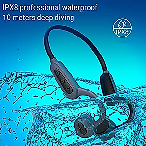 TWEE Bone Conduction Headphones Bluetooth Wireless Headset with Microphones Waterproof for Swimming 16G MP3 Player Sports Earbuds IPX8 for Running Water Sports & Underwater Activities
