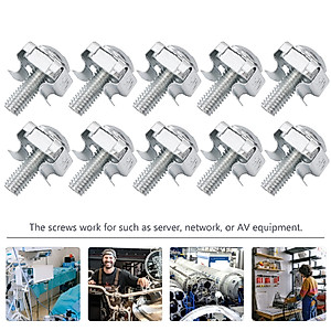 VILLCASE 200 Pcs Nut Cabinet Screws Computer Servers Rack Mount Screw Network Rack Screws Server Rack Screws Cable Management Rack Steel Square