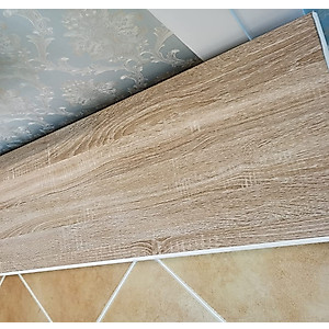 Self Adhesive Vinyl Rustic Light Wood Contact Paper Shelf Liner for Kitchen Cabinets Countertops Table Furniture Drawer Dresser 15.7x117 Inches