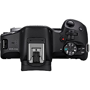 Canon EOS R50 4K Video Mirrorless Camera with RF-S 18-45mm f/4.5-6.3 is STM Lens and 20 Essential Accessories for Content Creators (Renewed), Black
