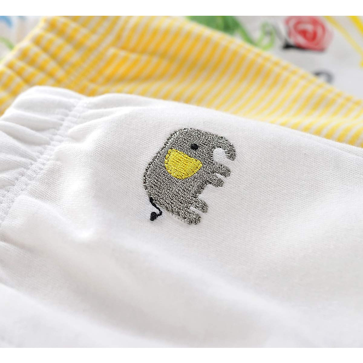 QGAKAGO Newborn Baby Footed Pants 3 Pack Cotton Casual Leggings Pants 0-12 Months (0-3 Months,Elephant)