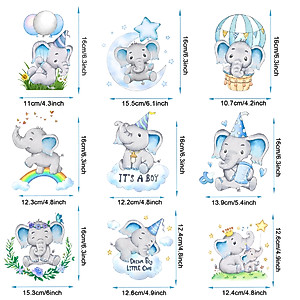 9pcs Blue Elephant Honeycomb Centerpieces Elephant Baby Shower Decorations for Boy Elephant Baby Shower Centerpieces Birthday Party Supplies Table Toppers for Elephant It's A Boy Party Favors for Kids