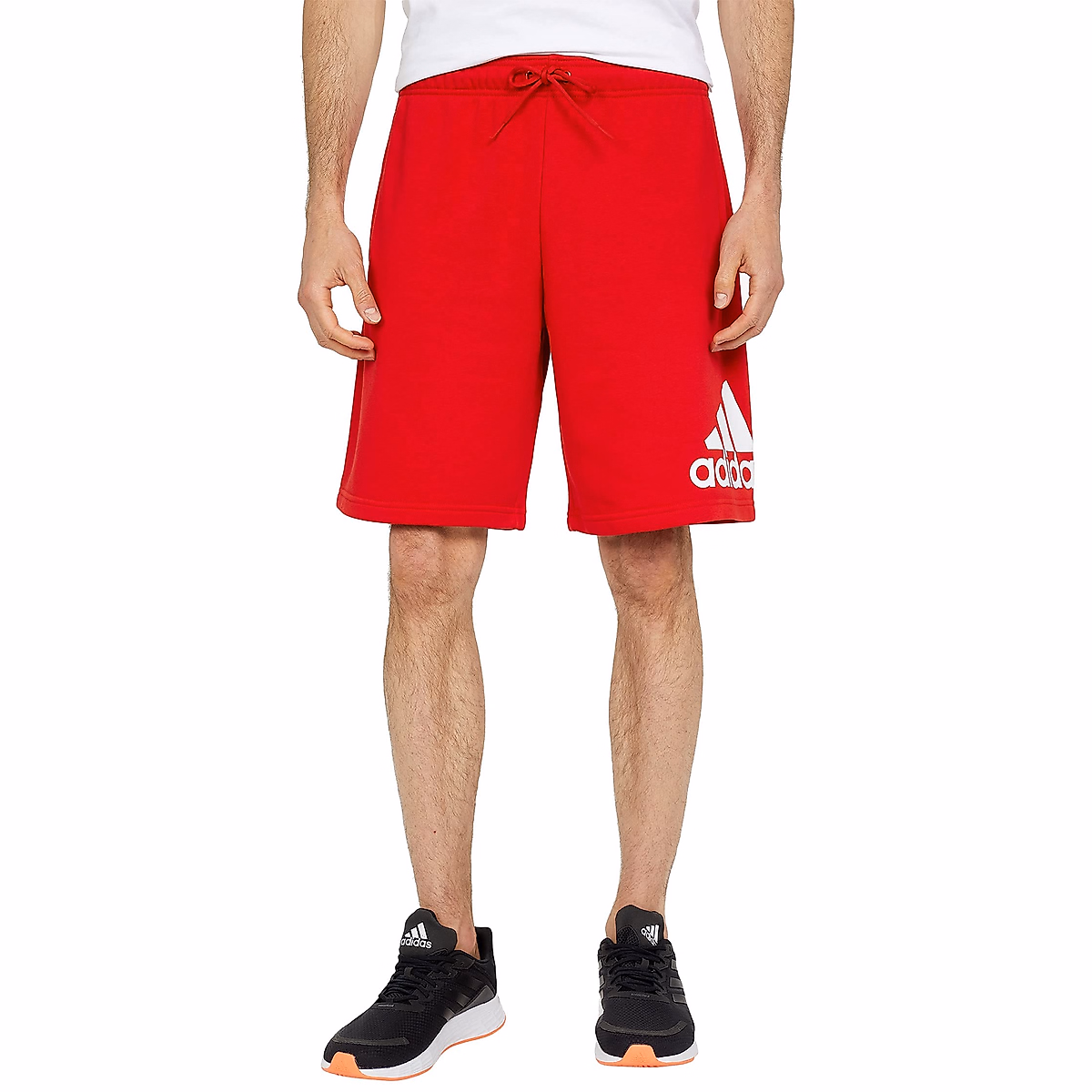 adidas Men's Loungewear Must Haves Badge of Sport Shorts, Scarlet/White, Large