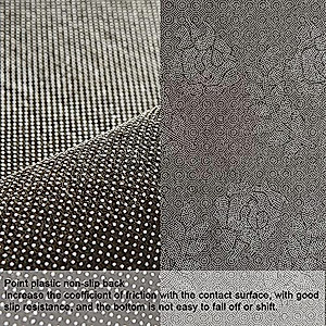 YEAHSPACE Mandala Rug Round 40 in Black White Boho Floral Circle Area Rug Bedroom Living Room Decorate-Black White Mandala Boho Floral